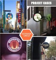 China Customized  Round Circle LED Display  Indoor Outdoor Shop Store Dual Sides Waterproof Screen Sign Logo for sale
