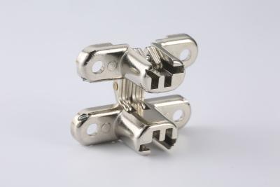 China Stainless Steel Heavy Duty Invisible Cabinet Hinge 180 Degree Zinc Alloy Sand Chromium for sale