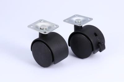 China Antiwear Small Furniture Casters 2 Inch PU Swivel Wheels CE Certified for Office Home for sale