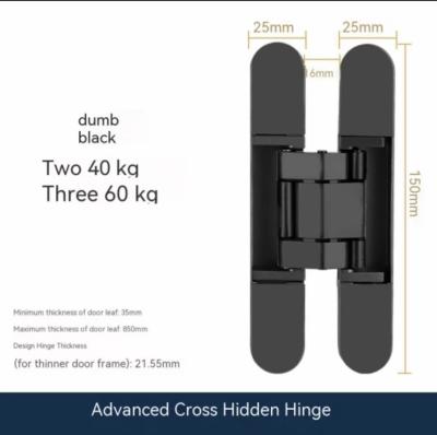 China 5mm Drilling Hole Satin Nickel Heavy Duty Invisible Hinge Set 120kg Max Load for sale
