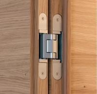 China Heavy Duty Invisible Hinge 25mm Drilling Distance 1.2mm Thickness 180 Degree Opening for sale
