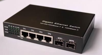 China 6 Port Gigabit Ethernet Switch with 2 SFP Slots High Speed Optical Fiber Network Switch for sale