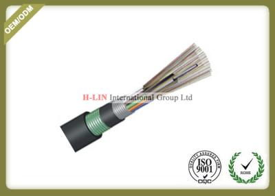 China Outdoor Buried Loose Tube Armored Fiber Optic Cable PE Inner Outer Jacket 48 Core for sale