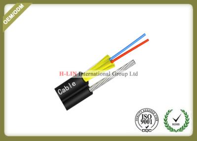 China 2 Core FTTH Fiber Optic Cable Aerial Drop Cable Outdoor FRP Strength Member for sale