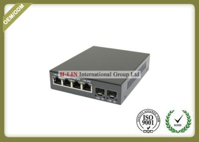 China Industrial 10/100/1000M Fiber Media Converter 2 SFP 4 RJ45 Ports for sale