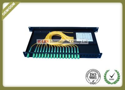 China 1U 19 Inch Rack Mount Fiber Optic PLC Splitter Panel 1x16 Low Insertion Loss for sale