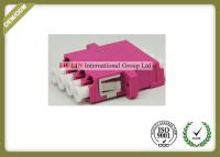 China Plastic Housing Quad LC Fiber Optic Adapter OM4 For Telecommunication Network for sale