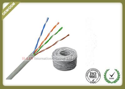 China UTP Cat5e 4 Pairs 24AWG Solid Bare Copper LAN Cable 305m Pull Box for sale