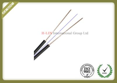 China 1 Core FRP FTTH Indoor Fiber Optic Drop Cable GJXH Black White Jacket 250m for sale