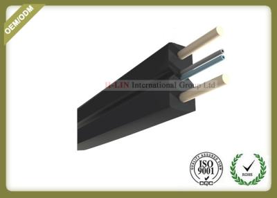 China Indoor Fiber Optic Drop Cable 2 Core SM G652D LSZH Jacket Black for sale