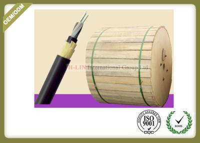 China Outdoor ADSS Fiber Optic Cable 6-144C Single Mode Aerial Self Supporting 100-200M Span FRP for sale