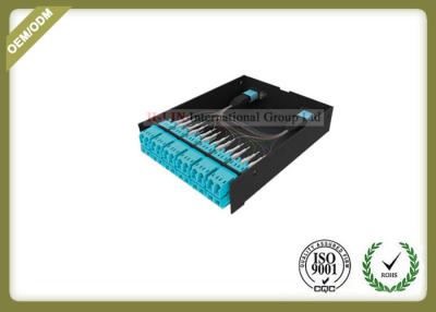 China Black 24 Fiber Optic Distribution Box MPO MTP OM3 LGX for LC Adapter for sale