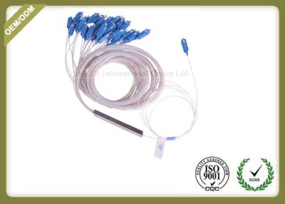 China Steel Tube PLC Optical Splitter G657A Fiber 1x2 2m Length for FTTH Networks for sale
