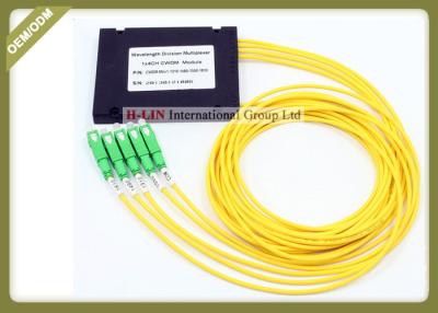 China 4 Channel CWDM Mux Demux 1610nm Wavelength Division Multiplexer SC APC Fiber Optic for sale