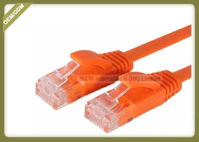 China Cat5e Copper Network Patch Cable Multi Wire Orange PVC Jacket 24AWG 100m for sale