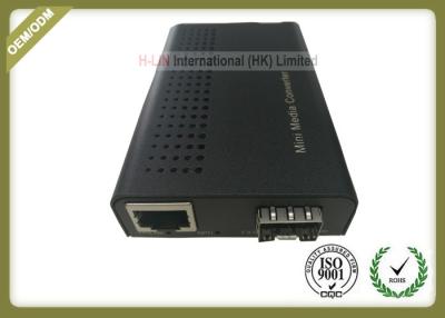 China Compact Fiber Optic Media Converter 100/1000Base-T to 100/1000Base-FX 1 Port for sale