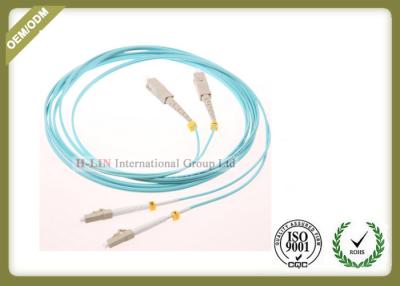 China LC - SC OM3 Fiber Optic Patch Cord Multimode Duplex 30m 50/125 10Gb Aqua for sale