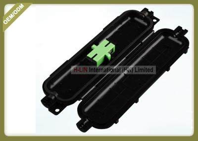 China Outdoor Optical Fiber Junction Box Waterproof Black 1 Input 1 Output for sale
