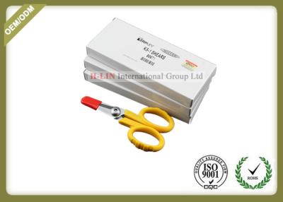 China Fiber Optic Kevlar Cutter Straight Shape Sawtooth Blade Yellow 125mm for sale