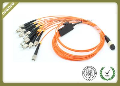 China 12 Core Orange Optical Fiber Jumper 0.10dB Low Loss for Medical Sensing Systems for sale
