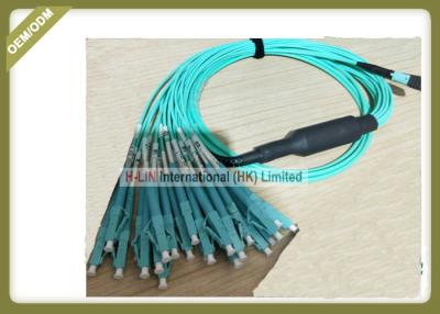 China MPO to LC Optical Patch Cord 3m 5m 10m 1250-1650nm Wavelength Fiber Jumper for sale