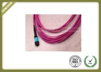 China MPO to LC Fiber Patch Cord Multimode OM1 12 Core Type A OFNR Riser Rated for sale