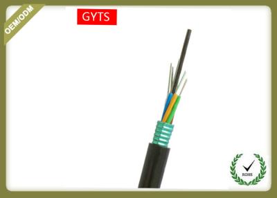 China 11.2mm Light Armored Outdoor Fiber Optic Cable PE Jacket 2-24 Cores for sale