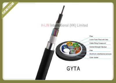 China Outdoor Stranded Loose Tube Fiber Optic Cable GYTA Aluminum Polyethylene Laminate 2-144 Cores for sale