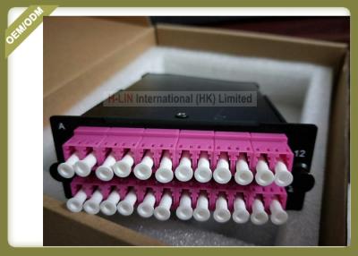 China FTTH Fiber Optic Termination Box MPO Aluminum Module 24 Cores MTP LC Trunk Cable for sale