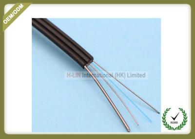China Outdoor Fiber Optic Drop Cable 1 Core Steel Wire PVC LSZH Jacket Flexible 250m for sale