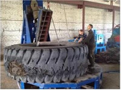 China Hydraulic Tire Cutting Machine 800-1200mm Capacity | 20-60 Tires/Hour Scrap Shear Recycling Equipment for sale