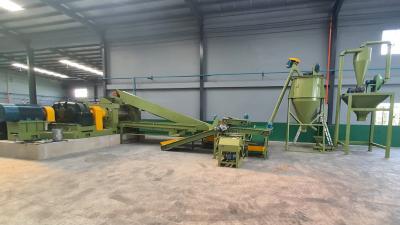China Semi Automatic Waste Tire Recycling Line 0-200 Mesh Rubber Powder 55-150 KW for Tires Under 1200mm for sale