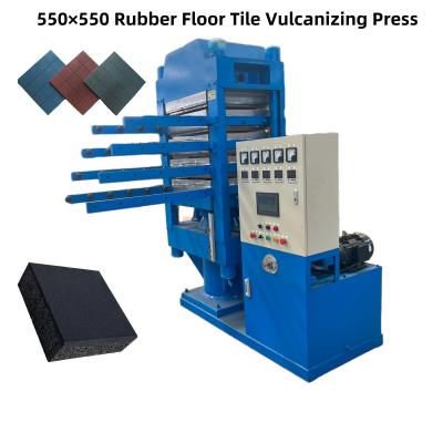 China PLC Automatic 4 Layer Rubber Floor Tile Vulcanizing Machine 1100x1100mm Hot Plate 110 Ton for sale