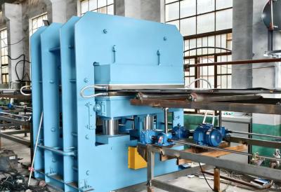 China 400 Ton Flat Frame Vulcanizing Press PLC Control 200mm Plate Gap Rubber Cord Fabric Sandwich Sheet Machine for sale