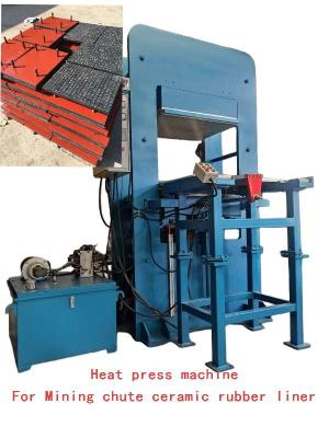 China 45 kgf/cm² Hydraulic Vulcanizing Press for Rubber Backed Ceramic Wear Liners for Mining Chutes for sale