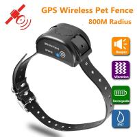 China GPS Wireless Pet Fence 800m Radius Rechargeable Waterproof Dog Receiver Collar for sale