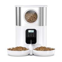 China 5L Double Bowl Dog Food Dispenser Automatic Cat Feeder With Timer Voice Recording Button for sale