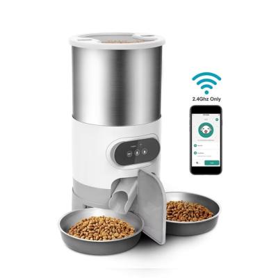 China 4.5L Automatic Pet Feeder Stainless Steel WiFi APP Control for Cats Dogs for sale