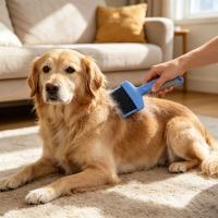 China Large Double Sided Pet Slicker Brush for Dogs Stainless Steel Pins 2 in 1 Grooming Undercoat Tool for sale