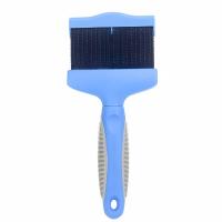 China Double Sided Pet Hair Trimmer Comb Brush Grooming Shedding Cleaning Comb Stainless Steel Pins 2 in 1 for sale