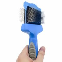 China Stainless Steel Double Sided Pet Shedding Comb Brush for Cat Dog Grooming 2 in 1 for sale