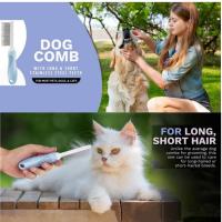 China Stainless Steel Pet Grooming Comb with Long and Short Teeth for Dogs Cats Hair Remover 2-in-1 for sale