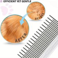 China Rounded Ends Stainless Steel Pet Comb Removing Tangles Knots Metal Needle Comb for sale