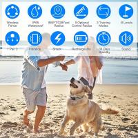 China Rechargeable Wireless Pet Fence 500m Radius Static Shock Dog Training Collar IP66 for sale