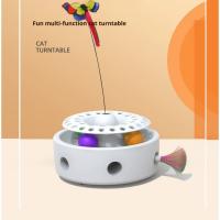 China Smart Automatic Pet Teaser Ball Three In One Feather Interactive Cat Toy for sale
