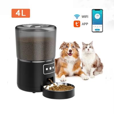 China Tuya WiFi Smart Pet Feeder Automatic Cat Food Dispenser with 10s Voice Recorder 6 Meals for sale
