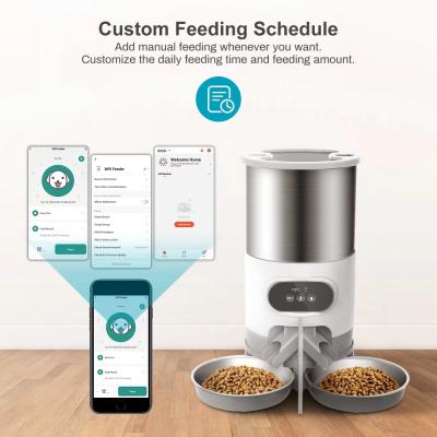 China 4.5L Smart Pet Feeder WiFi App Control Automatic Dog Cat Feeder Stainless Steel Bowl for sale