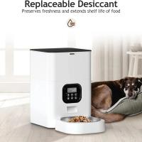 China Smart Pet Feeder 4L with 6 Buttons Dual Meal Setup Precise Portion Control Voice Message Feature for sale