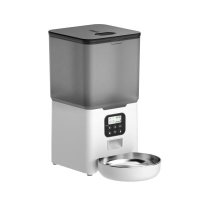 China 6L WiFi Intelligent Automatic Pet Feeder with Stainless Steel Bowl Timing Dry Food Dispenser 4 Meals for sale