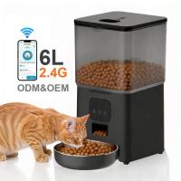 China 6L WiFi Intelligent Automatic Pet Feeder with Stainless Steel Bowl Timing Dry Food Dispenser 4 Meals for sale